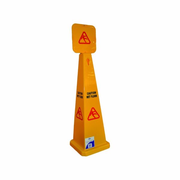 Pyramid Caution Wet Floor Sign with Topper Sign - BOS Cleaning Supplies